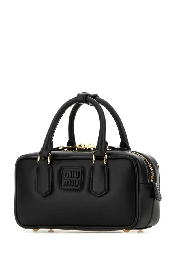 Miu Miu Leather Top Handle Bag - Black