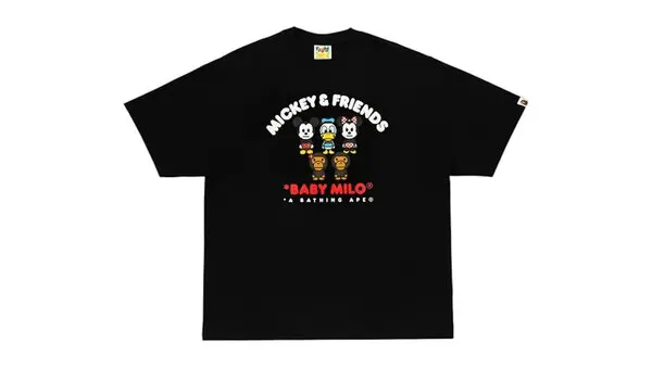 A BATHING APE X Disney Mickey & Friends Baby Milo Relaxed Fit Tee Shirt - Black