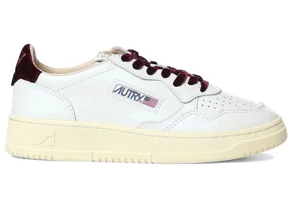 AUTRY Medalist Leather Low Velvet - White/fig