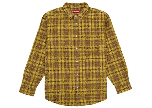 Supreme Frayed Textured Plaid Shirt