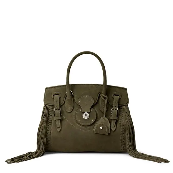 Ralph Lauren Soft Ricky 27 Calf-suede Bag With Fringe Trim