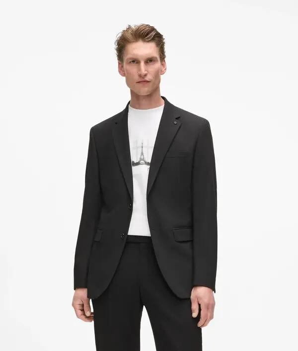 Karl Lagerfeld Slim-fit Monogram Pin Suit Jacket