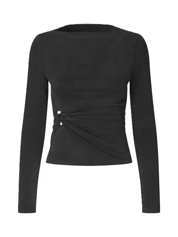 Stine Goya Boatneck Draped Top - Black