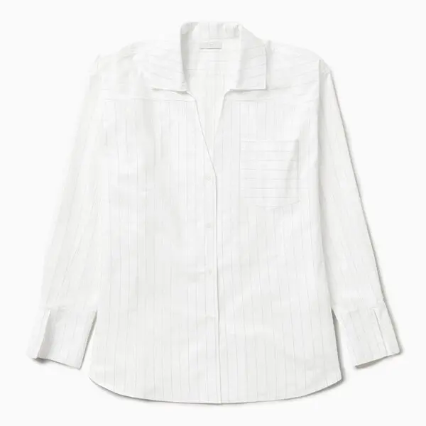 1989 STUDIO Striped L/s Shirt Dress - White