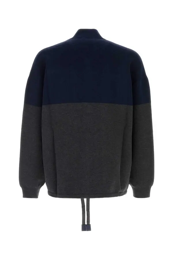 Loewe Two-tone Stretch Cotton Blend Cardigan
