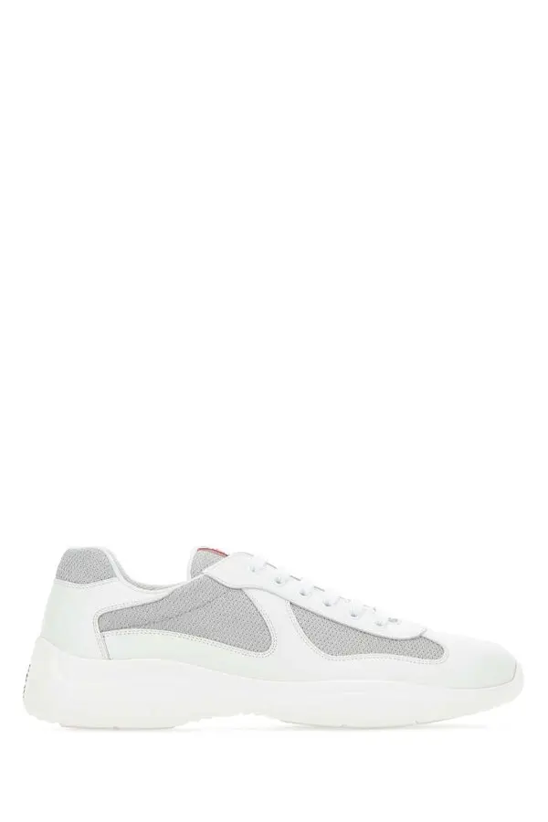 Prada Two-tone Leather And Tech Fabric Sneakers