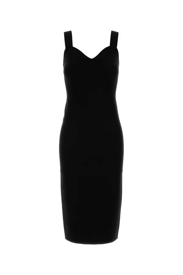 Max Mara Stretch Viscose Blend Teak Dress - Black