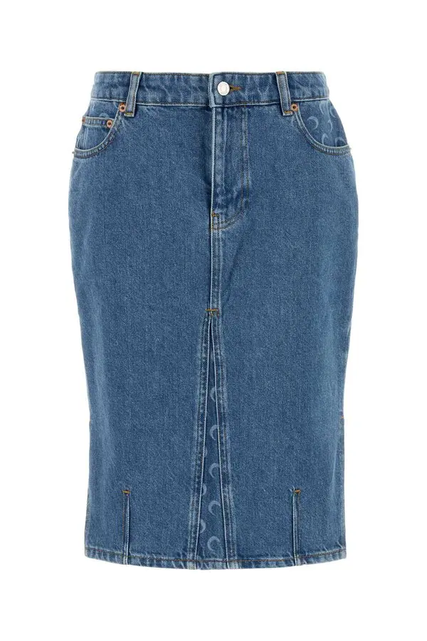 MARINE SERRE Denim Skirt - Blue