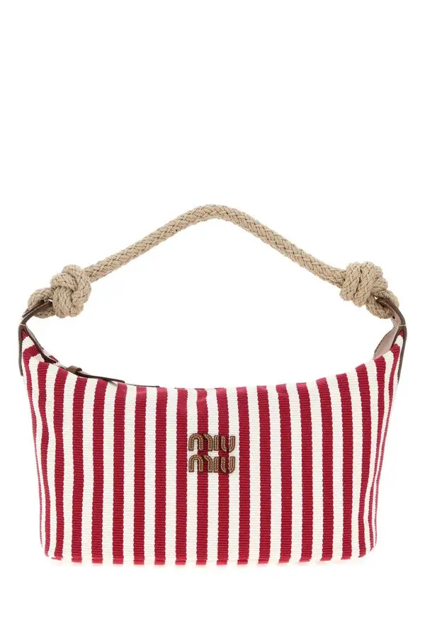 Miu Miu Embroidered Canvas Shopping Bag