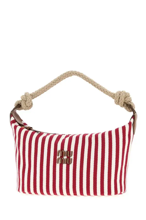 Miu Miu Embroidered Canvas Shopping Bag