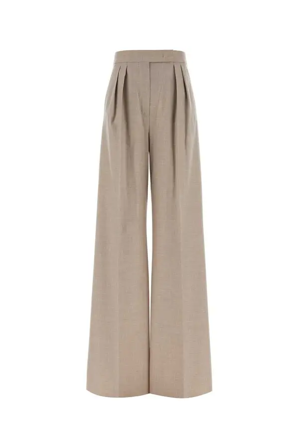 Max Mara Sand Stretch Cashmere Zulia Wide-leg Pant - Brown