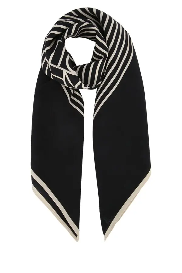TOTEME Centered Monogram Silk Scarf - Multicolor