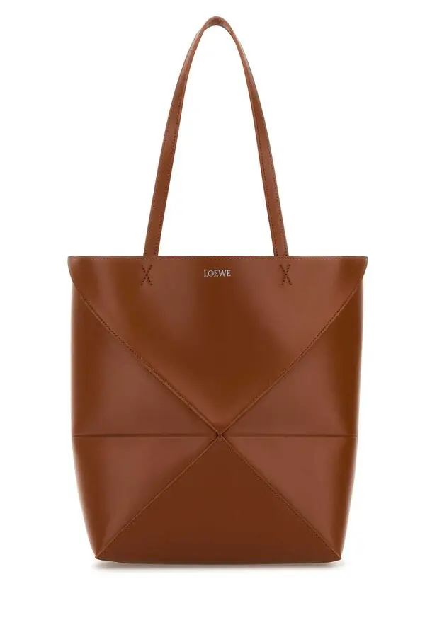 Loewe Caramel Leather Medium Puzzle Fold Shopping Bag - Brown