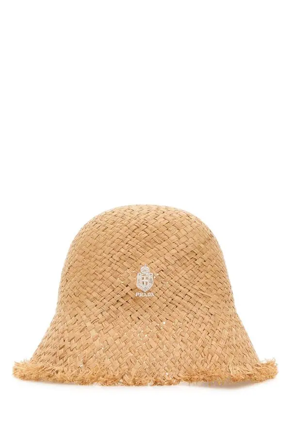 Prada Raffia Baseball Cap - Brown