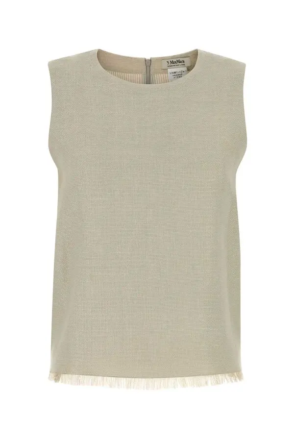 Max Mara S Sand Stretch Linen Blend Anika Tank Top - Brown