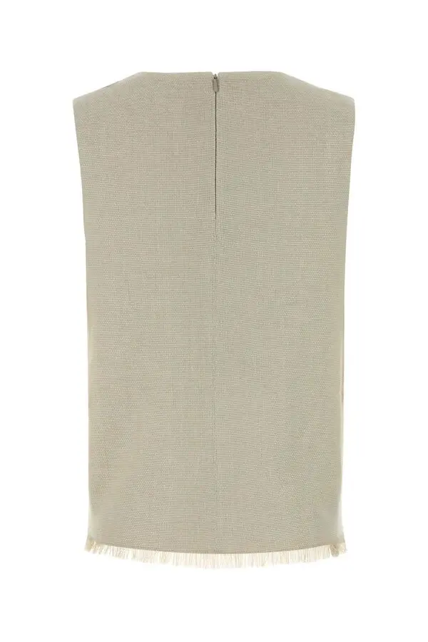 Max Mara S Sand Stretch Linen Blend Anika Tank Top