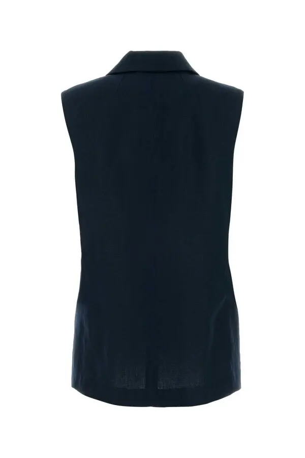 Max Mara S Midnight Linen Bird Vest