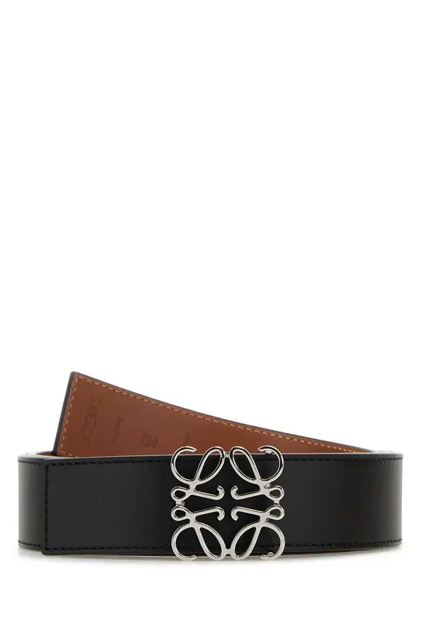 Loewe Leather Reversible Anagram Belt - Black