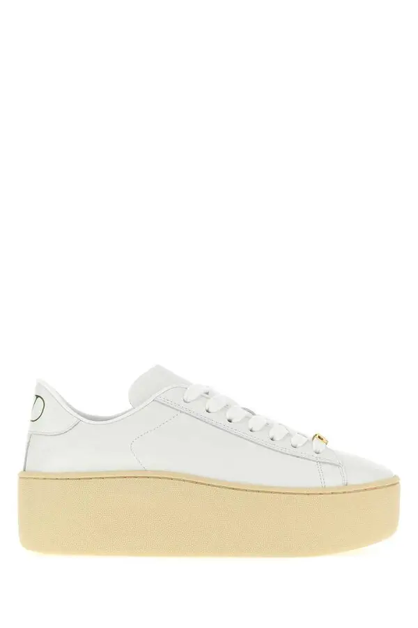 Valentino Garavani Leather Platform Sneakers - White