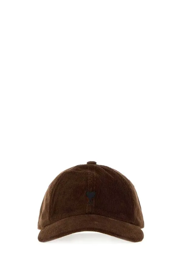 AMI Paris Corduroy Baseball Cap - Brown