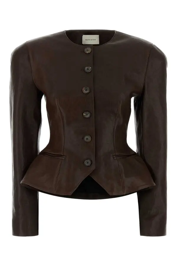 Magda Butrym Leather Jacket - Brown