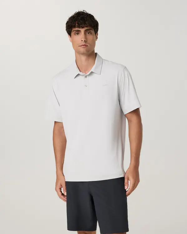 Vuori Short Sleeve Torrey Golf Polo - Frost Grey