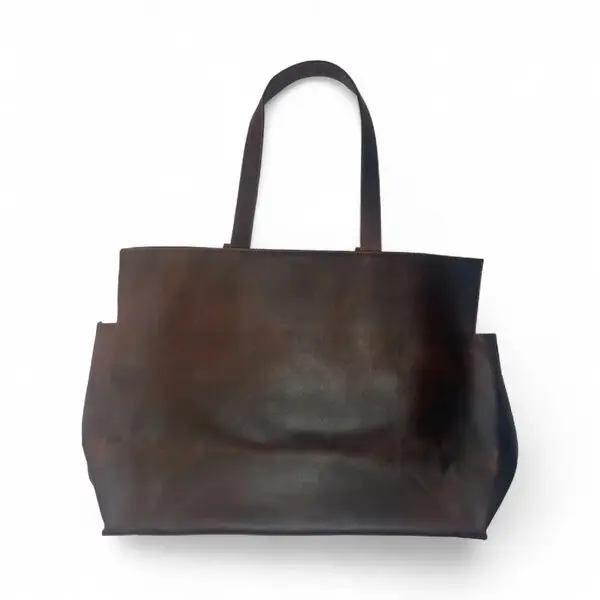 LEATHERCO. Oversized Maxi Leather Carry-all Tote Bag - Brown