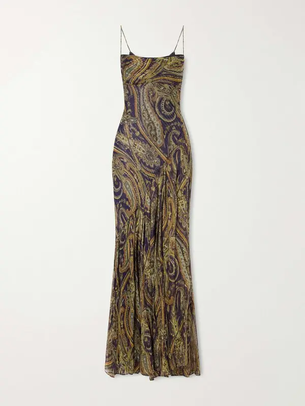 Etro Paisley-printed Silk-blend Maxi Dress - Multi