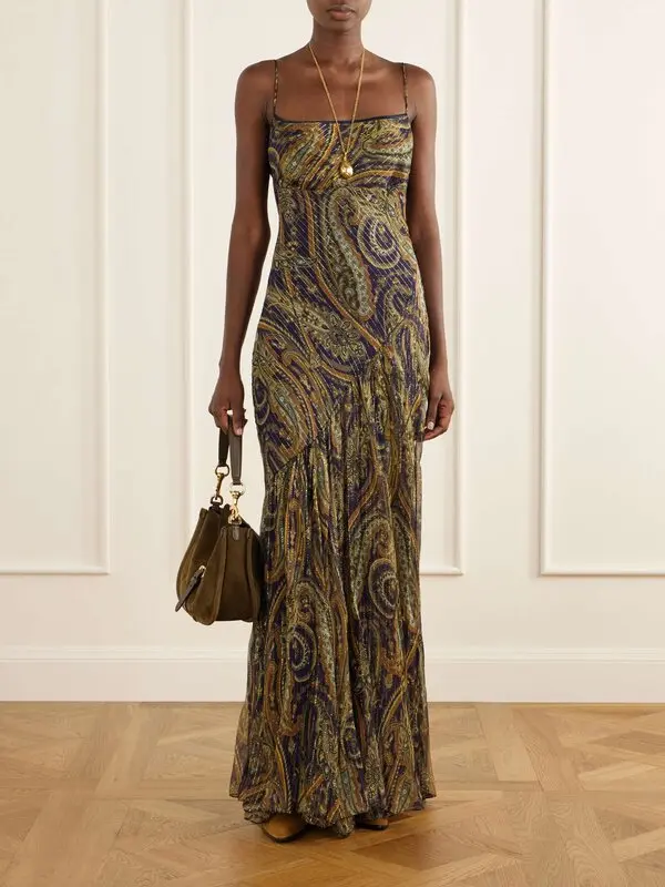 Etro Paisley-printed Silk-blend Maxi Dress