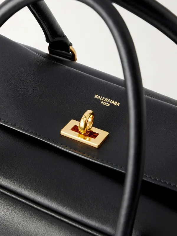Balenciaga Le 7 Leather Bowling Shoulder Bag