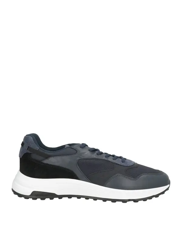 Hogan Midnight Leather And Textile Sneakers - Blue