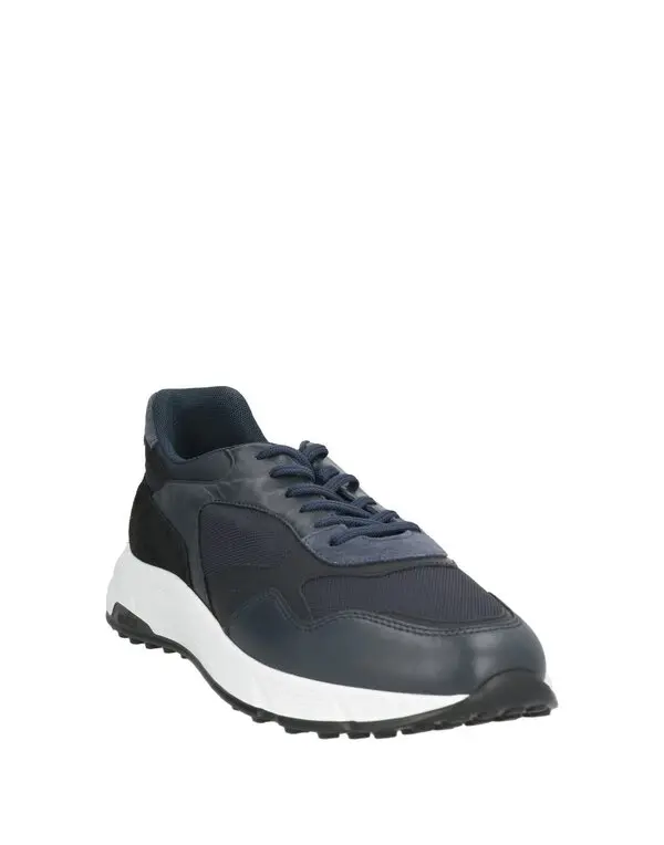 Hogan Midnight Leather And Textile Sneakers - Blue