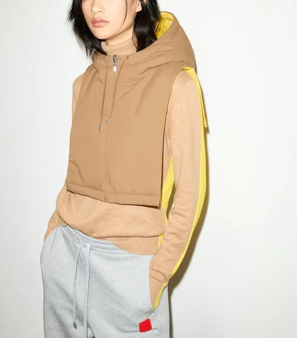 Max & Co. Reversible Hooded Gilet - Brown