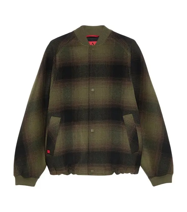 Max & Co. Virgin Wool Plaid Bomber Jacket