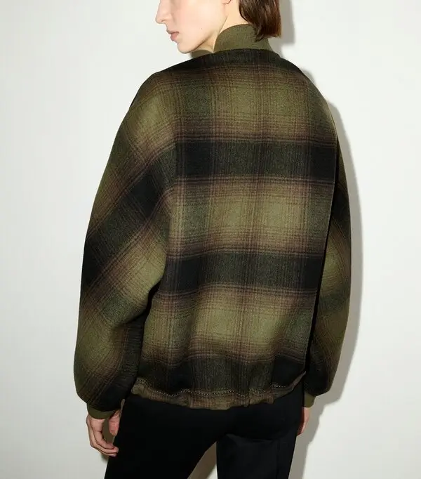 Max & Co. Virgin Wool Plaid Bomber Jacket