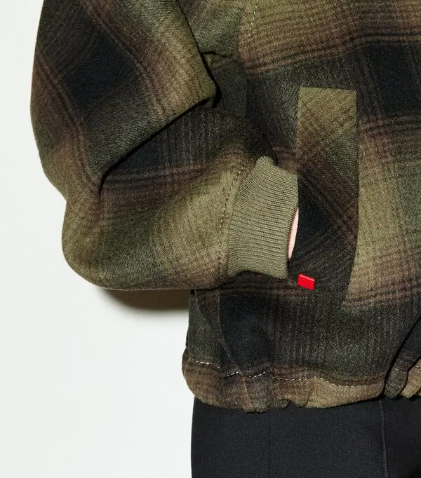 Max & Co. Virgin Wool Plaid Bomber Jacket