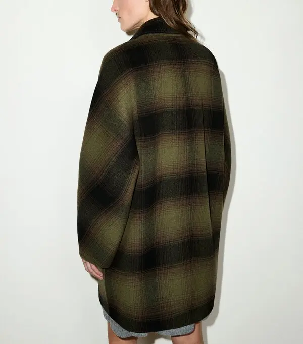Max & Co. Virgin Wool Blurred Check Coat
