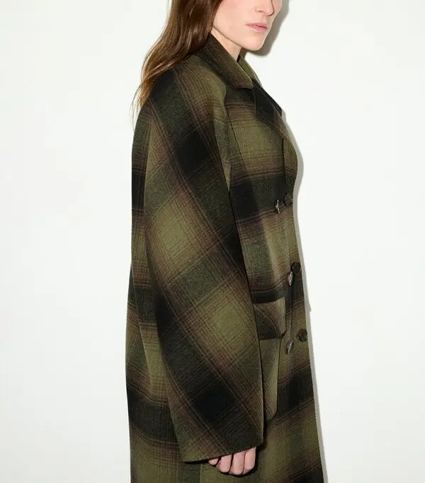 Max & Co. Virgin Wool Blurred Check Coat
