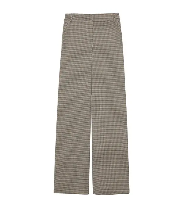 Max & Co. Houndstooth Check Wide-leg Trousers - Beige