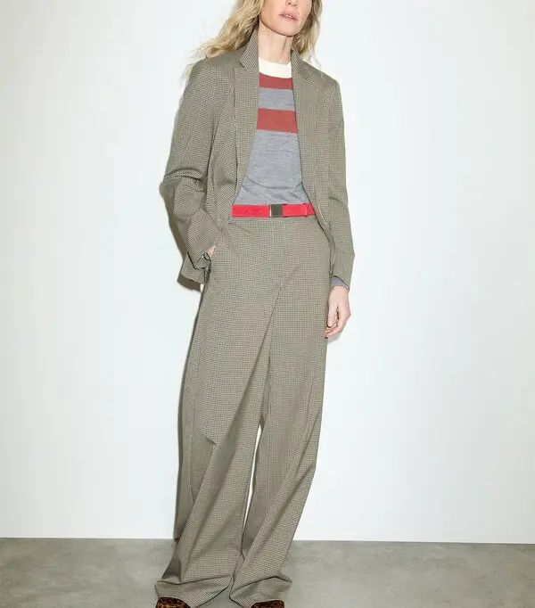 Max & Co. Houndstooth Check Wide-leg Trousers