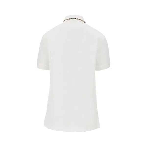 Burberry Piquet Polo Shirt With Check Trimmings