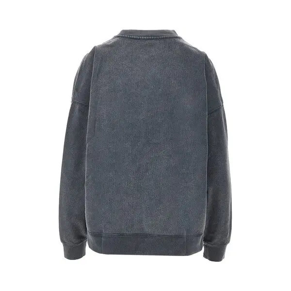 ANINE BING Miles Crewneck Sweatshirt With Embroidered Logo - Grey