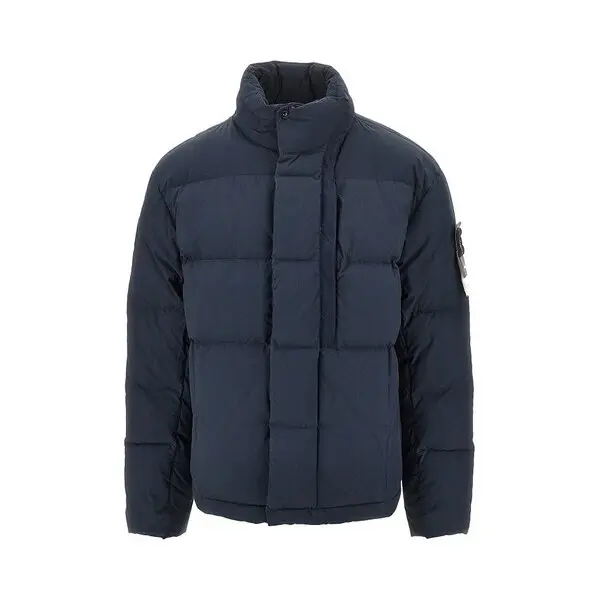 Stone Island Cotton Nylon Tela Down Jacket - Blue