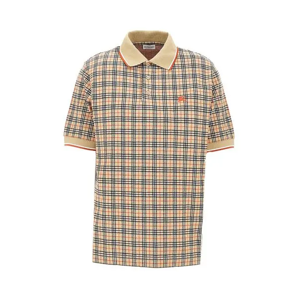 Burberry Check Jerey Polo Hirt - Beige