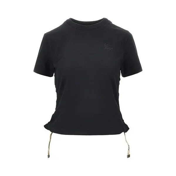 Burberry Short Sleeve Cotton Jersey T-shirt With Side Gatherings