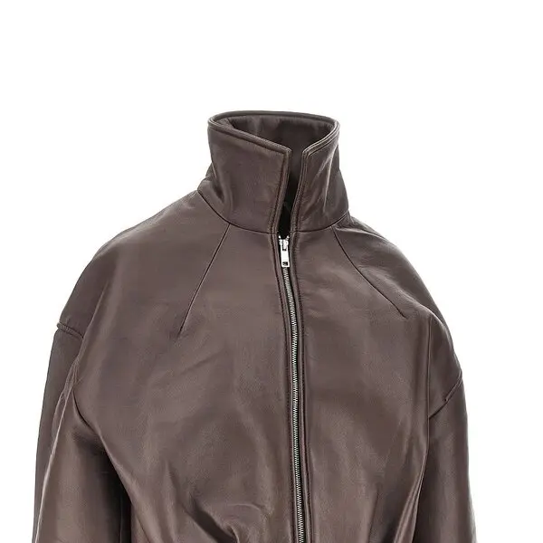 ROTATE BY BIRGER CHRISTENSEN Leather Boxy Jacket - Brown