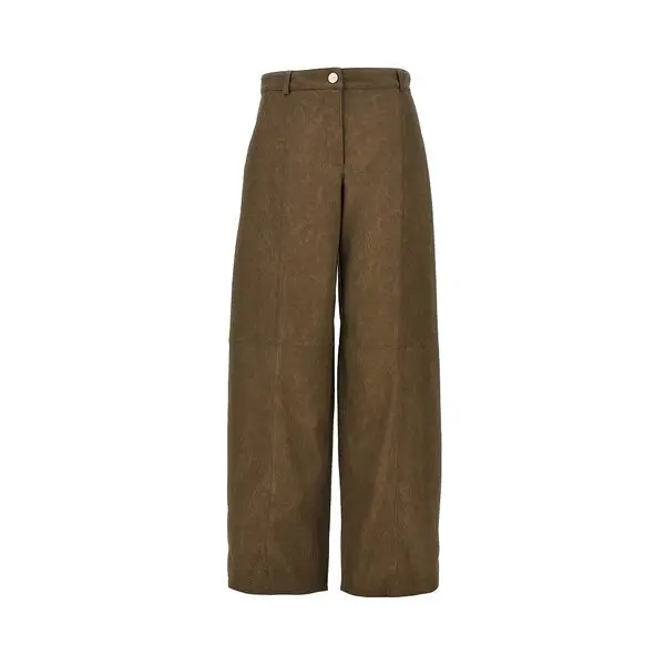 Pinko Nubuck-effect Fabric Pants - Brown