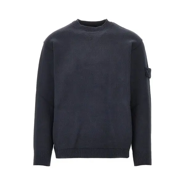 Stone Island Cotton-blend Crewneck Weater - Blue