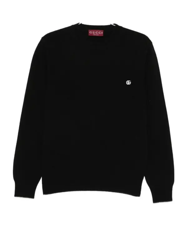 Gucci Logo Plaque Knitted Jumper - Black