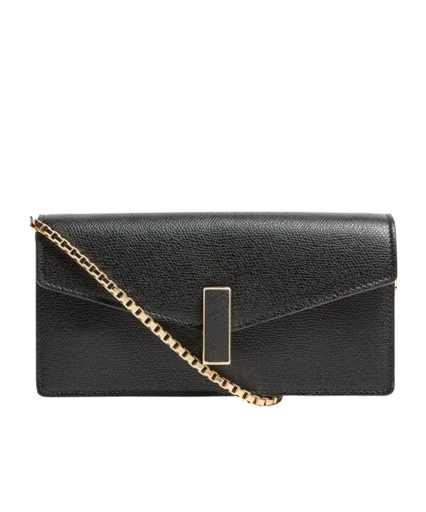 VALEXTRA Goldtone Flap Bag